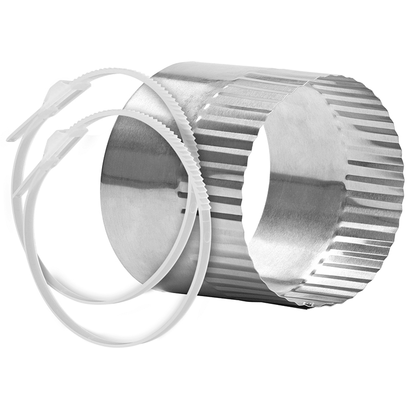 Aluminum Duct Connector with 2 Plastic Clamps | Imperial